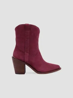Partlow Leigh Anne 90mm Suede Ankle Booties - Bordeaux