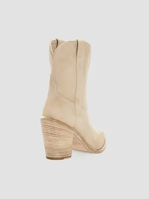 Partlow Leigh Anne 90mm Suede Ankle Booties - Sabbia