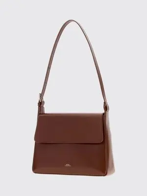 A.p.c. Virginie Flared Smooth Leather Shoulder Bag - Hazel