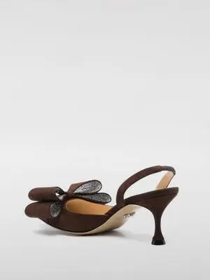MACH&MACH Embellished Bow Slingback High Heels - Brown