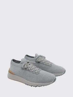Brunello Cucinelli Cotton Knit Low-top Trainers - Grey 1