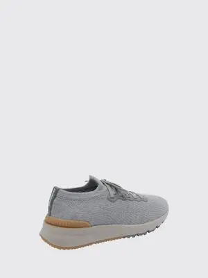 Brunello Cucinelli Cotton Knit Low-top Trainers - Grey 1