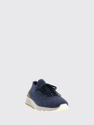 Brunello Cucinelli Cotton Knit Low-top Trainers - Navy