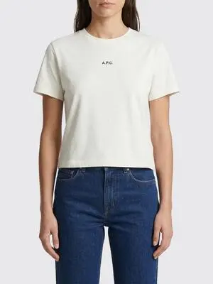 A.p.c. Cotton T-shirt With Mini Logo - White