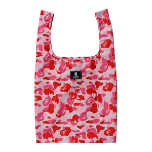 A BATHING APE Abc Camo L Shopping Bag - Pink