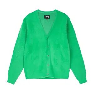 StÜssy Shaggy Knit Cardigan - Green