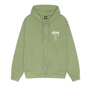 StÜssy World Tour Zip Up Hoodie - Green