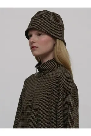 Rosetta Getty Houndstooth Bucket Cap - Stripe