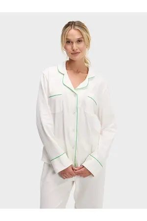 SARAH ALEXANDRA Long Sleeve Pajama Set: Tee Time - Green