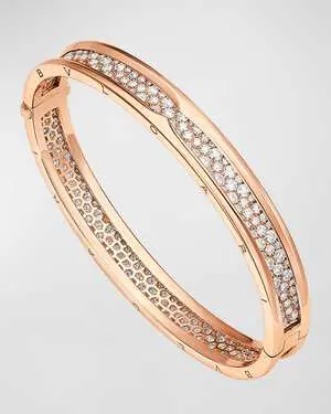 BVLGARI BVLGARI 18k Rose Gold B.zero1 Full Pavé Bracelet - Rose Gold