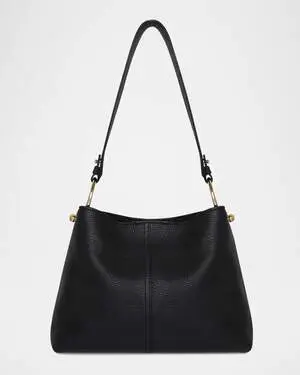 Strathberry Lana Calf Leather Hobo Bag - Black