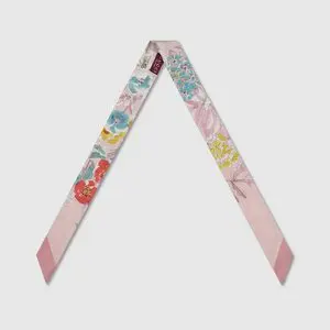 Gucci Printed Silk Twill Ribbon Silk - Pink