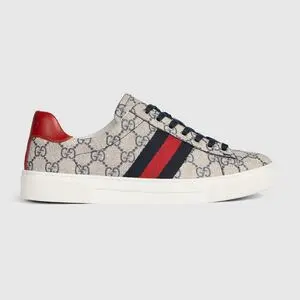 Gucci Ace Sneaker With Web Gg Canvas - Blue