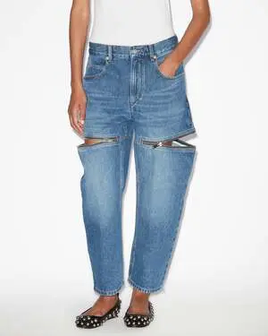 MARANT ETOILE Salia Denim Pants - Blue
