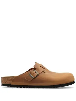 BIRKENSTOCK Boston Leather Slippers - Brown
