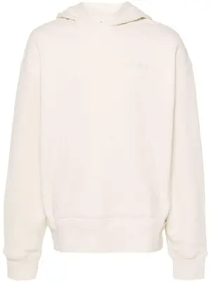 Amiri Logo Embroidered Cotton Hoodie - White