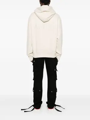 Amiri Logo Embroidered Cotton Hoodie - White