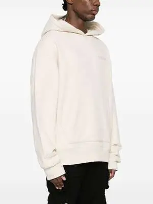Amiri Logo Embroidered Cotton Hoodie - White