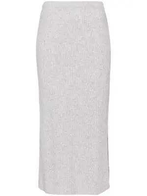 TWINSET Lurex Ribbed-knit Midi Skirt - Grey
