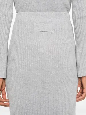TWINSET Lurex Ribbed-knit Midi Skirt - Grey