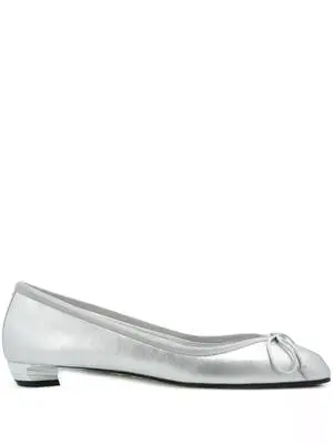 Alexander Mcqueen Silver Tone Flats For Women