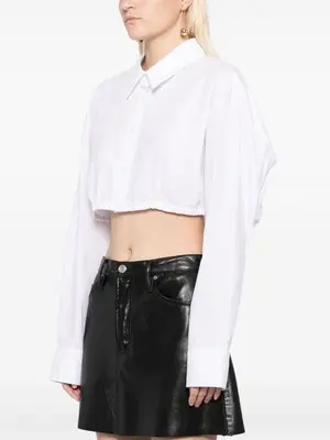 Alexander Wang Rhinestone-embellished Cropped Shirt