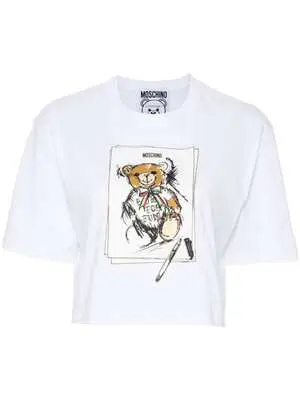 Moschino Teddy Bear Cotton Crop Top