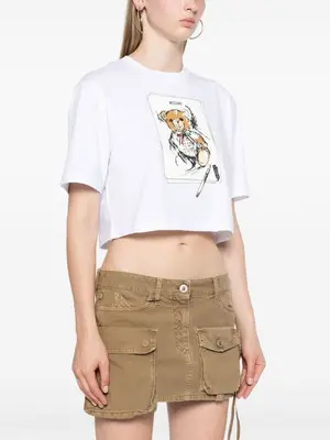 Moschino Teddy Bear Cotton Crop Top