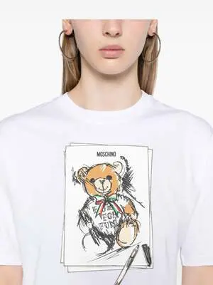 Moschino Teddy Bear Cotton Crop Top