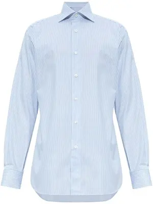 Brioni Classic Collar Pinstriped Shirt