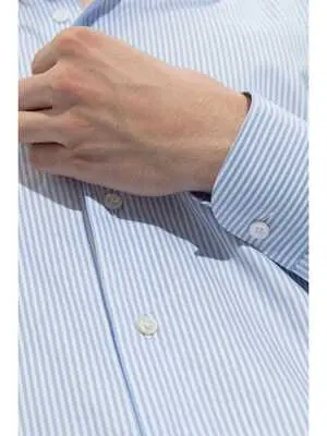 Brioni Classic Collar Pinstriped Shirt