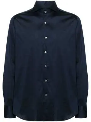 Canali Spread-collar Cotton Shirt