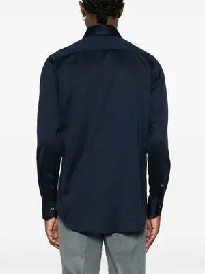 Canali Spread-collar Cotton Shirt