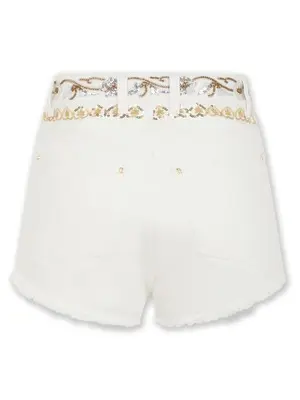 Rabanne Embroidered Denim Shorts - White