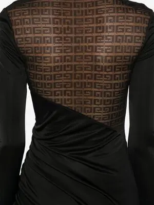 Givenchy 4g-lace Asymmetric Midi Dress