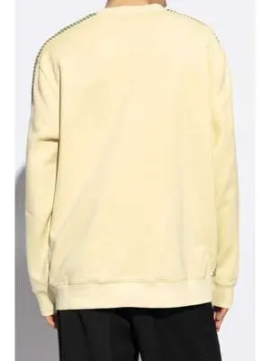 LANVIN Logo Embroidered Cotton Sweatshirt - Yellow
