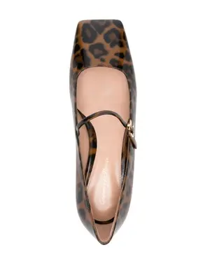 GIANVITO ROSSI Carla Leopard-print Ballerinas