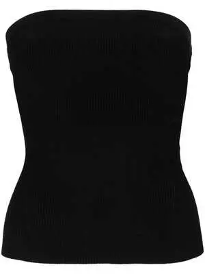 Zimmermann Strapless Ribbed-knit Top - Black