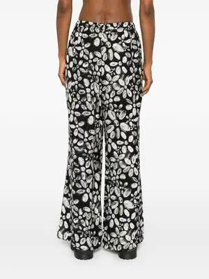 Marni Floral Print Trousers - Black