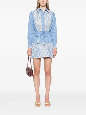 ALEMAIS Arion Embroidered Linen Mini Dress