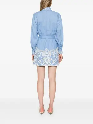 ALEMAIS Arion Embroidered Linen Mini Dress
