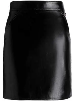 Bally High-waisted Leather Skirt