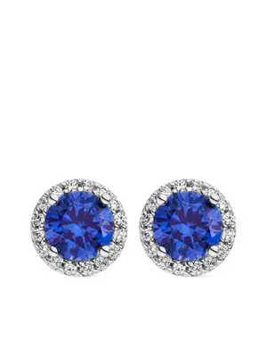 VEYNOU 14kt Gold Sapphire Stud Earrings - White