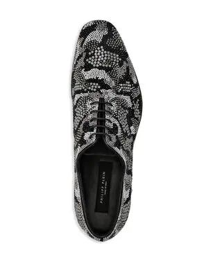 Philipp Plein Crystal-embellished Leather Oxford Shoes