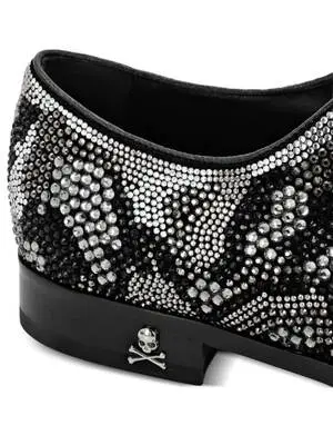Philipp Plein Crystal-embellished Leather Oxford Shoes