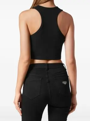 Philipp Plein Crystal-embellished Cropped Top
