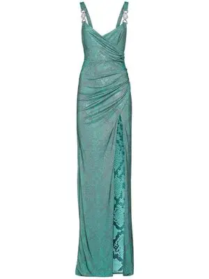 Philipp Plein Snake-print Rhinestone-embellished Maxi Dress
