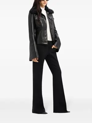 COURREGES Shearling-collar Leather Jacket
