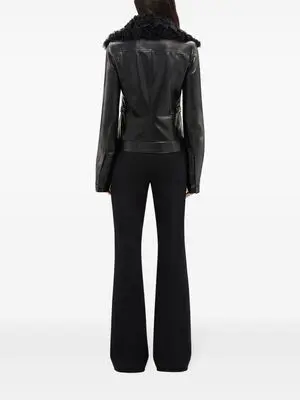 COURREGES Shearling-collar Leather Jacket
