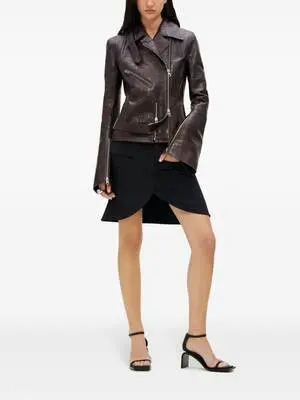 COURREGES Crocodile-effect Biker Jacket